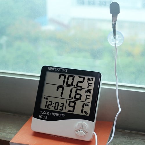 HTC-2 Temperature Humidity Digital Hygrometer with Alarm Clock - Doctor ...